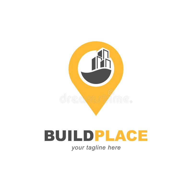 Building with Point Location Symbol Logo Design Template Stock Vector ...