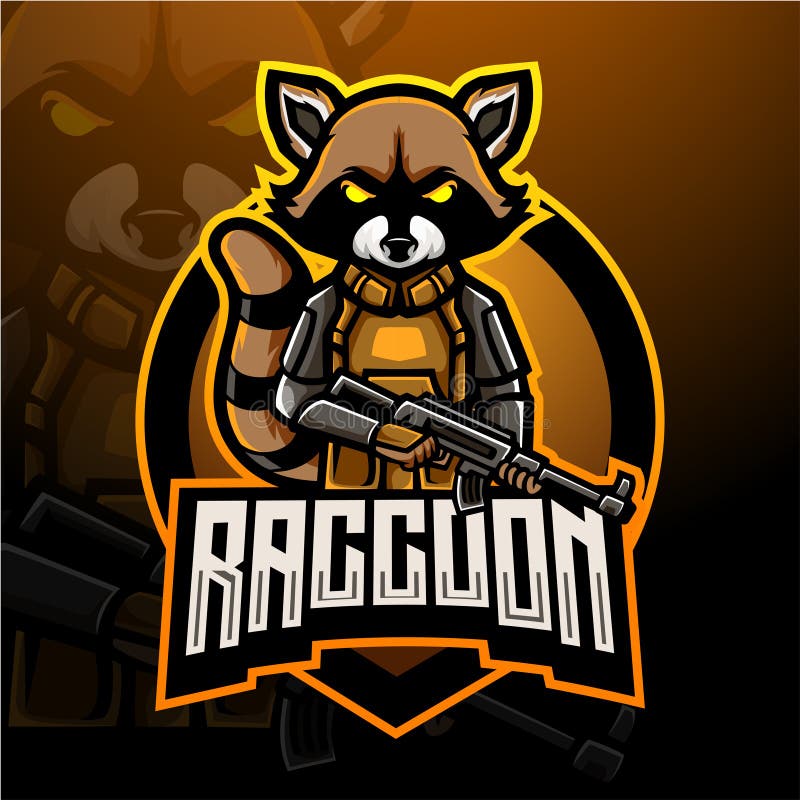 Raccoon Gaming Esport Mascot Logo Design Stock Vector - Illustration of ...