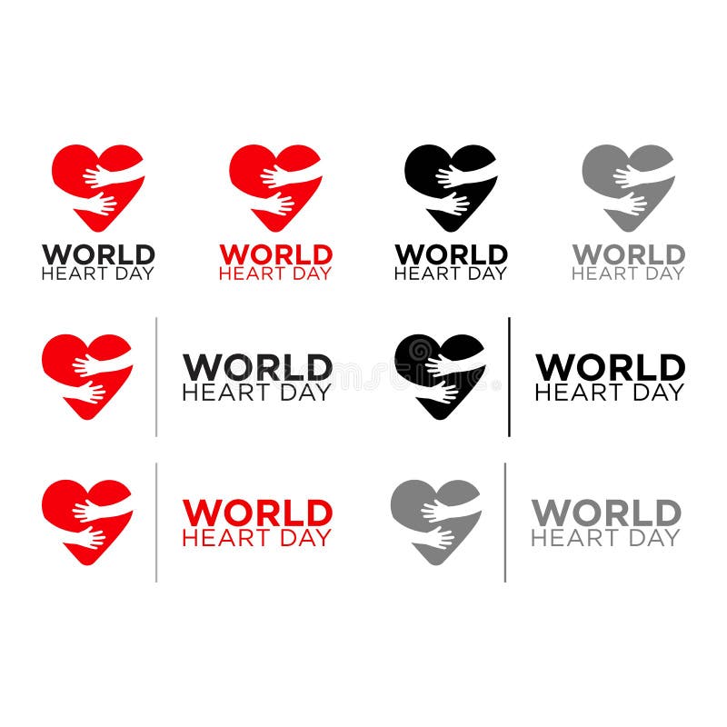 World Heart Day, a Symbol of Hands Hugging Hearts. Stock Vector ...