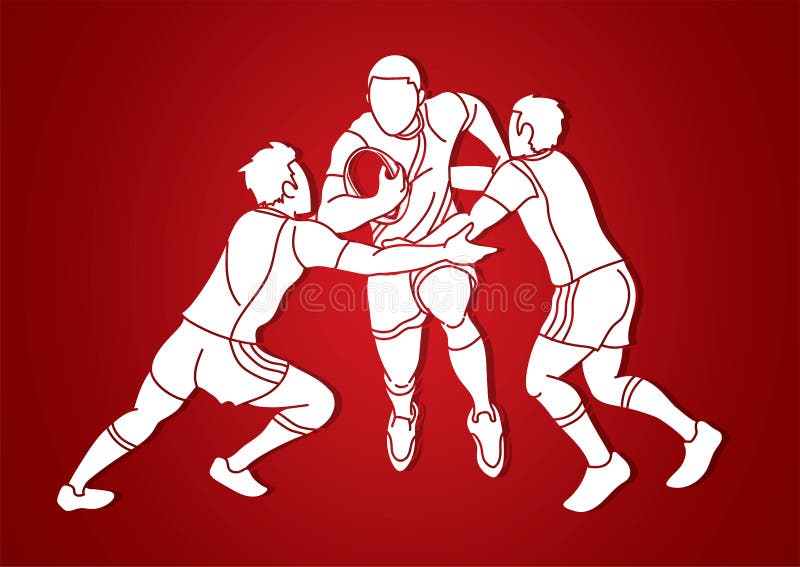 Rugby Player Action Cartoon Sport Graphic Stock Vector - Illustration ...