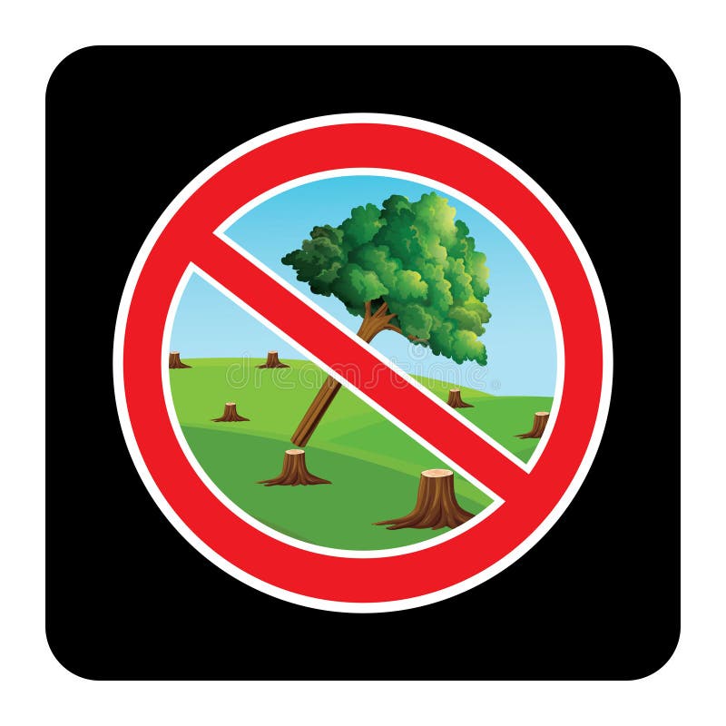 Stop Cutting Down Live Trees for Christmas Sign Stock Vector ...