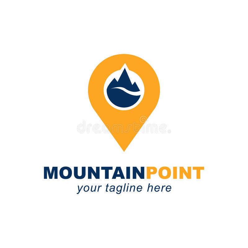 Mountain Pin Point Icon Logo Design Element Stock Vector - Illustration ...
