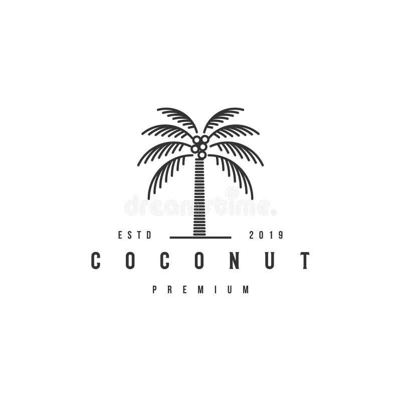Coconut Tree Logo Design Concept Template Stock Vector - Illustration ...