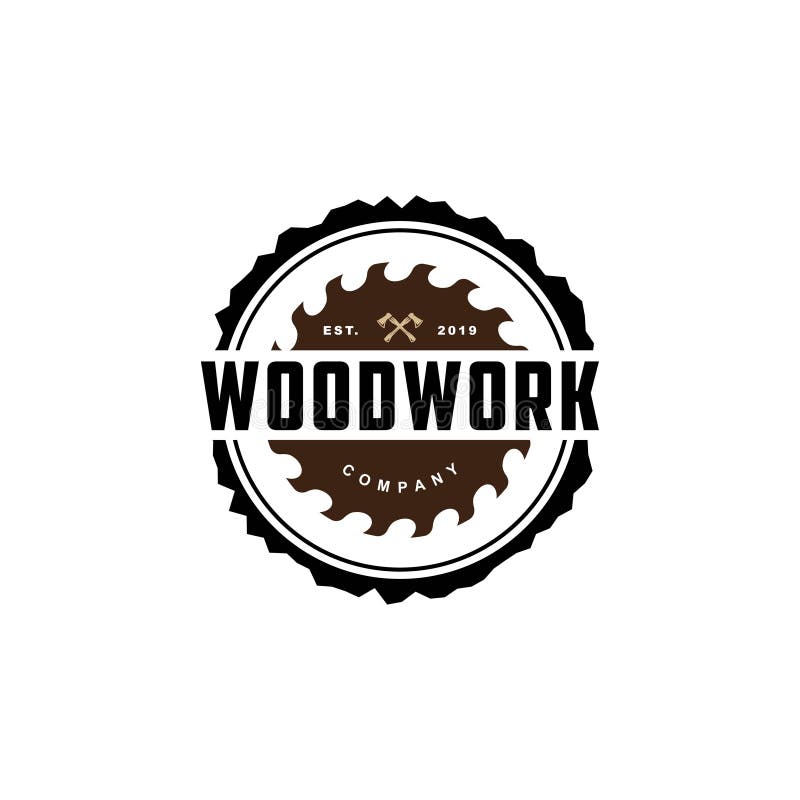 Wood Work Logo Design Template.creative Badge for Woodwork Company ...