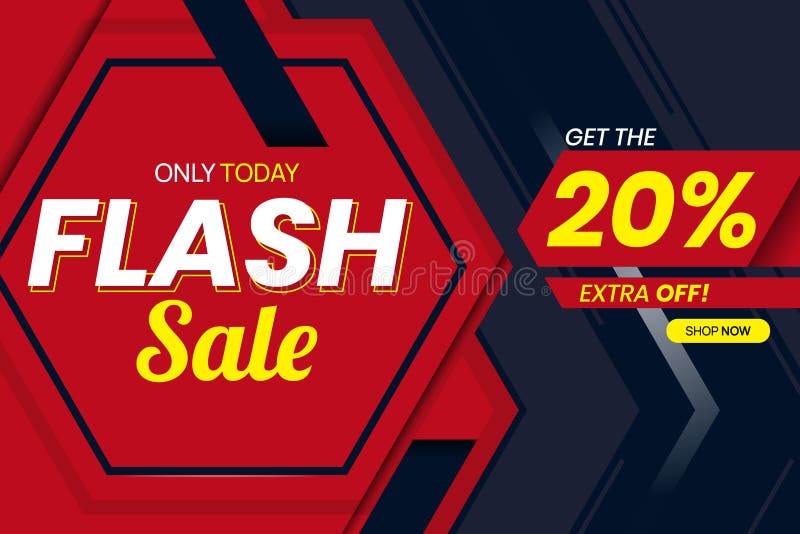 Modern Flash Sale 20 Percent Banner Template Stock Vector ...