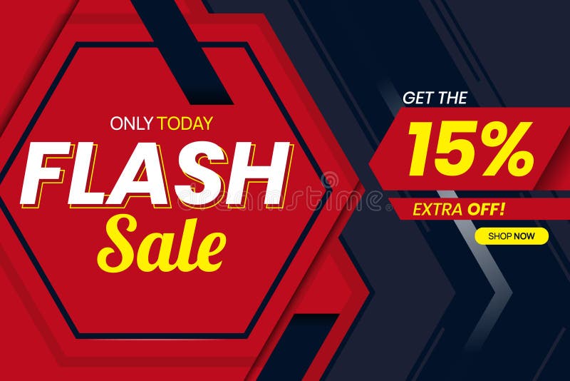 Modern Flash Sale 15 Percent Banner Template Stock Vector ...