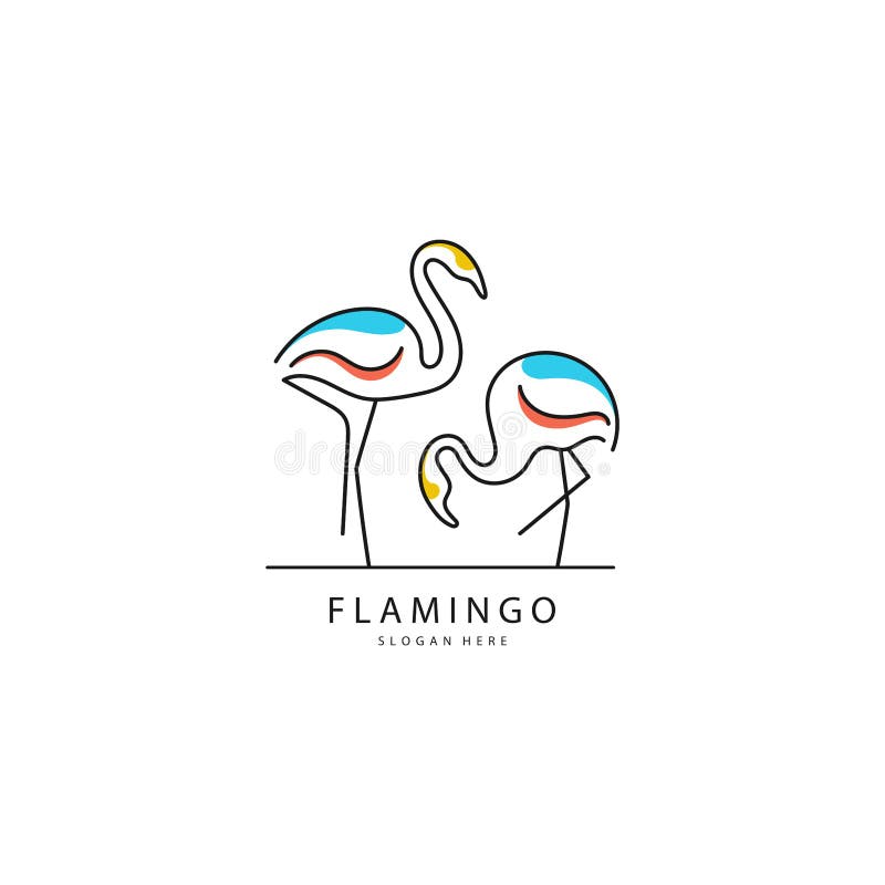 Flamingo Logo with Modern Design Stock Vector - Illustration of bird ...