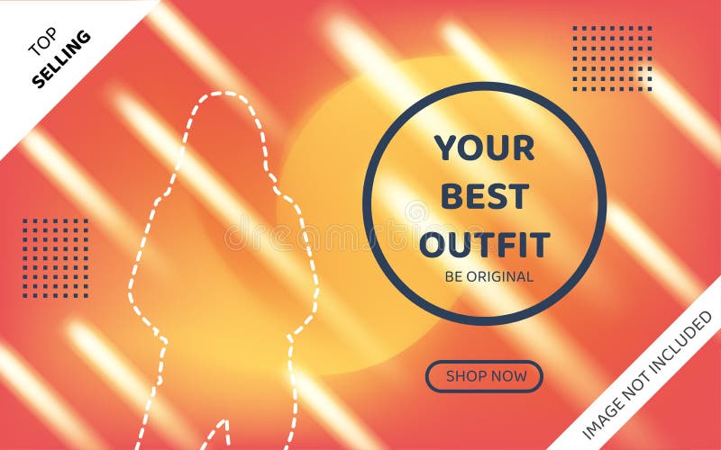 Social Media Banner with Blend Orange Background Stock Vector ...