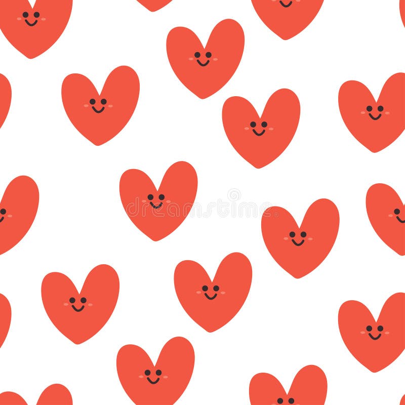 Seamless Pattern with Cartoon Heart. for Fabric Print, Textile, Gift ...