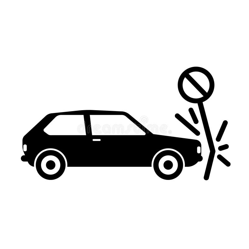 Car Crash Icon Vector Illustration Stock Vector - Illustration of ...