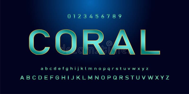 Coral Stylish Font. Vector 3d Font and Alphabet Stock Vector ...