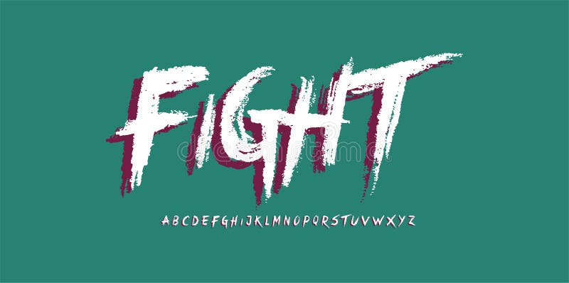 Fight Stylish Font. Vector 3d Font and Alphabet Stock Vector ...