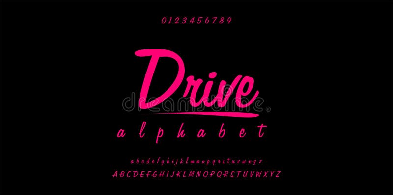Drive Font. Speed Race, Battle, Fast Delivery or Fight Poster Driver ...
