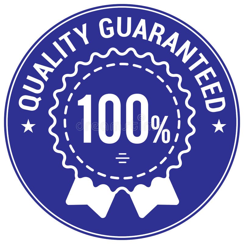 Round Quality Guaranteed 100 Badge Linework Stock Vector - Illustration ...