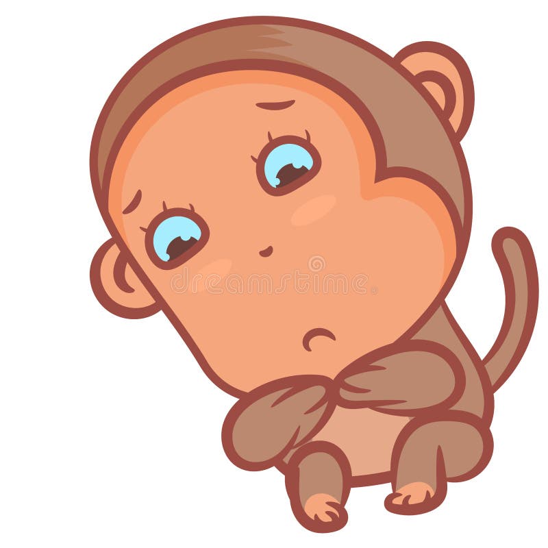 Little Boy Monkey Cartoon Snicker Scene Stock Vector - Illustration of ...