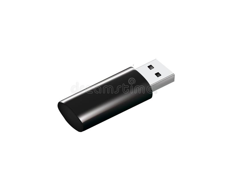 USB flash drive. side view stock vector. Illustration of black - 117851921