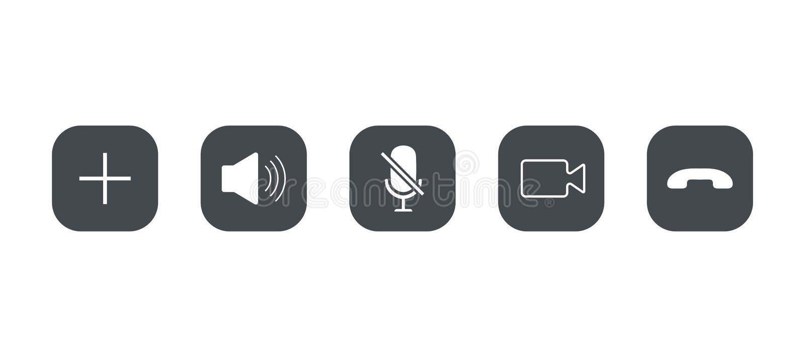 Video Call Icons Set.Video Conference.Video Call Icon Set Simple Design ...