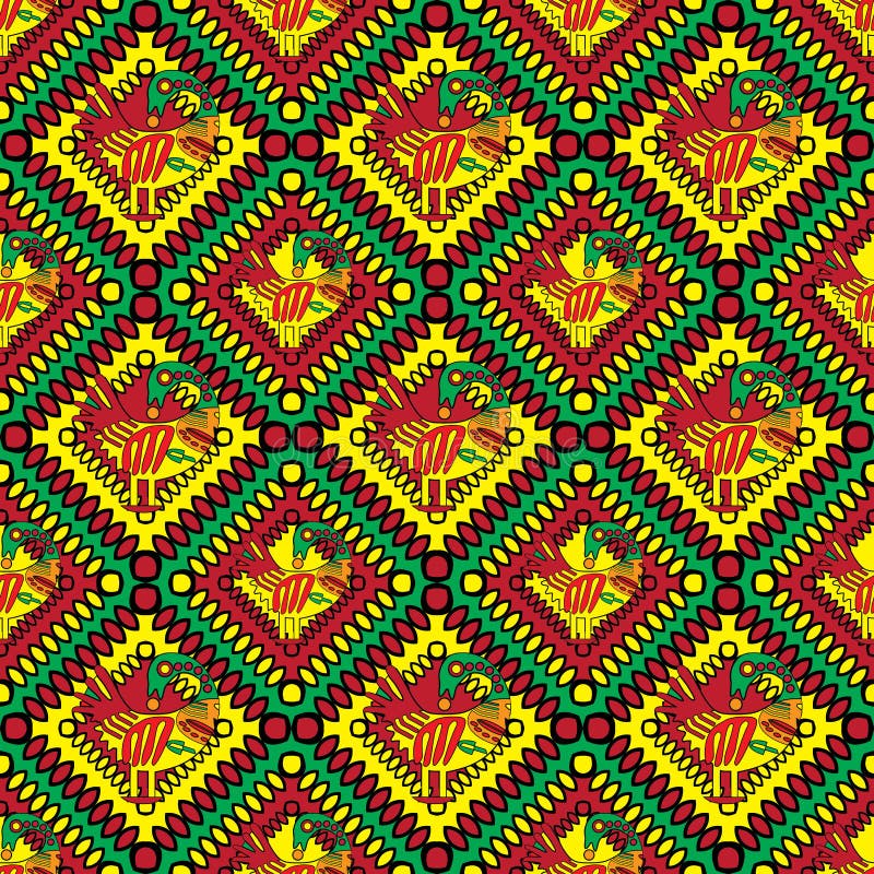 Sankofa Seamless Textile Pattern Ankara Design Stock Illustration ...