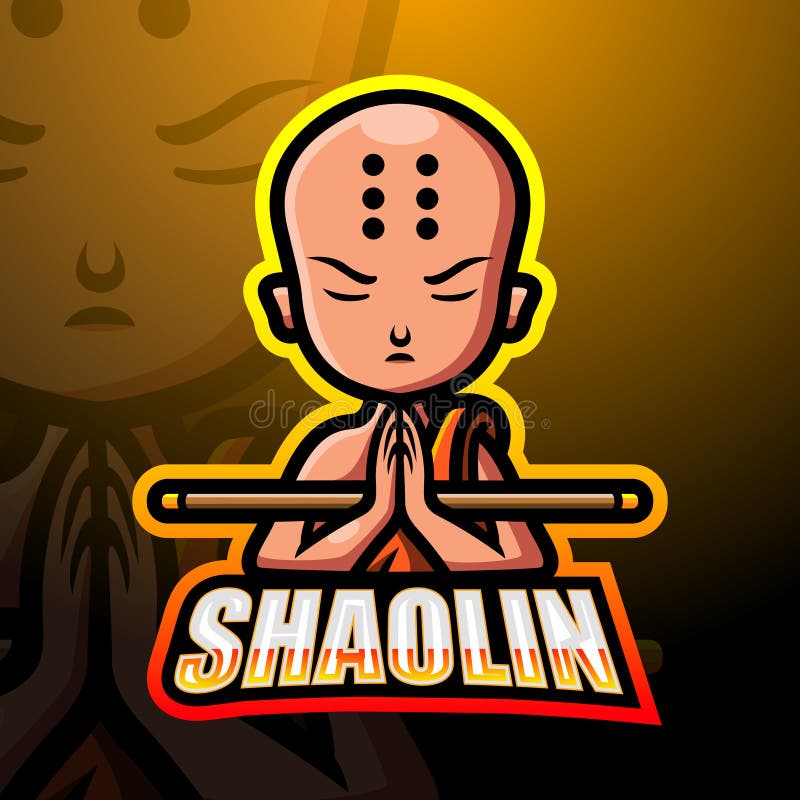 Shaolin Esport Mascot Logo Design Stock Vector - Illustration of fight ...