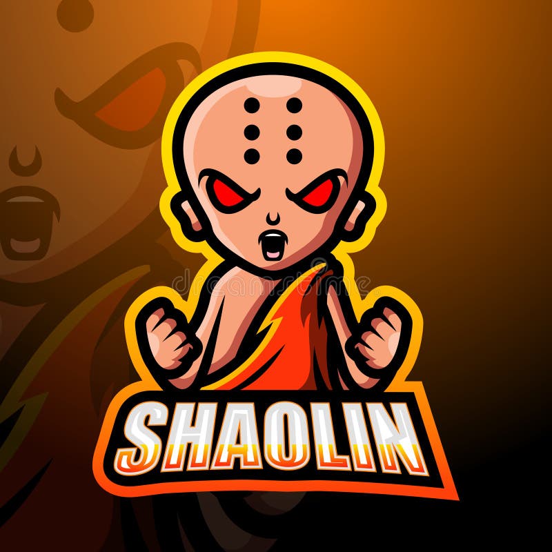 Shaolin Esport Mascot Logo Design Stock Vector - Illustration of fight ...
