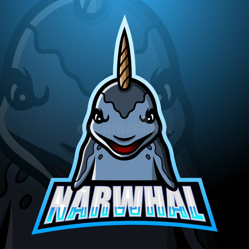 Angry Narwhal Jumping Mascot Black and White Stock Vector ...