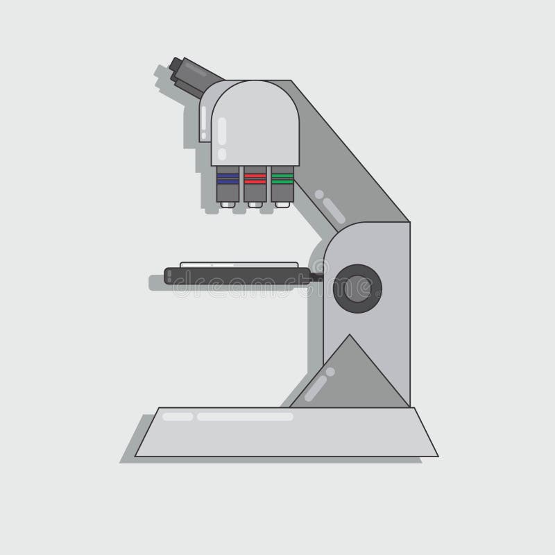 Microscope Icon in Gray on a White Background Stock Vector ...