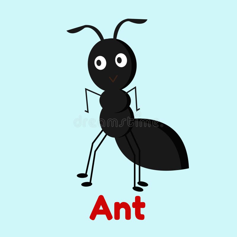 Animal Ant Playing Card for Kids Cartoon Vector Stock Vector ...