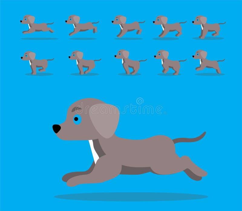 Animal Animation Sequence Dog Blue Lacy Cartoon Vector Stock Vector ...