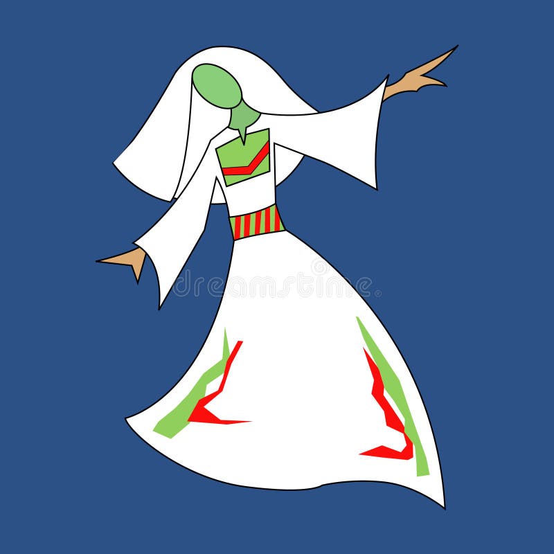 Vector Illustration of a Folklore Dancer in Traditional Palestinian ...