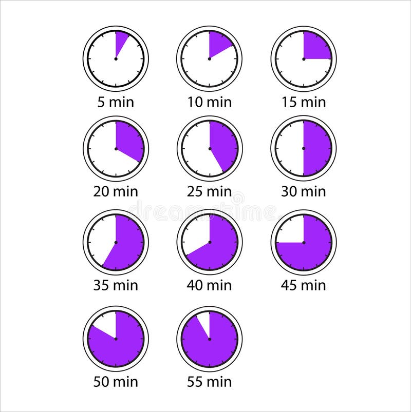 Time and Color Clock Icons. Stock Vector - Illustration of countdown ...