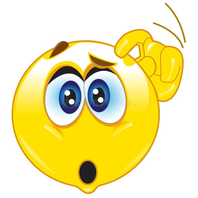 Yellow Confused Emoticon with Big Eyes Stock Vector - Illustration of ...