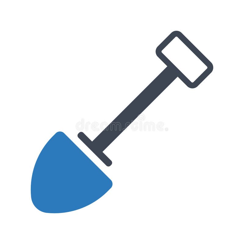 Digging Shovel Flat Vector Icon Stock Vector - Illustration of shovel ...