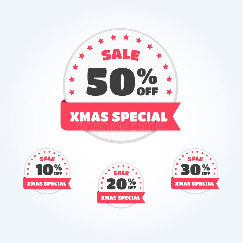 Christmas Special Off Labels Stock Vector - Illustration of retail ...