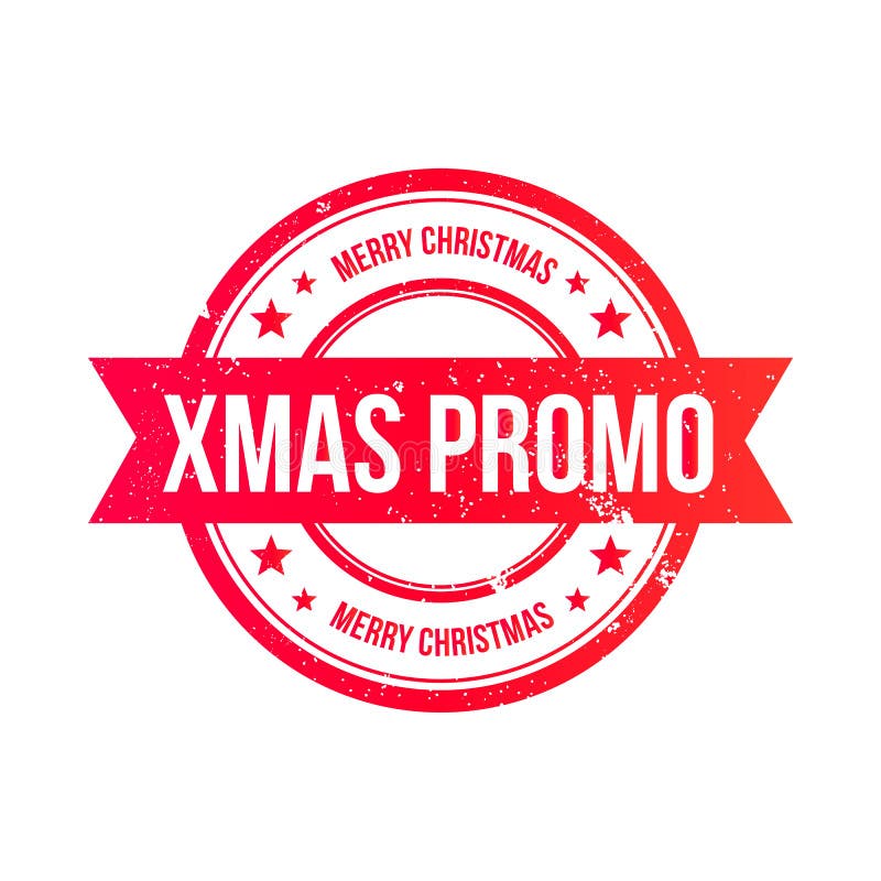 Christmas Promo Grunge Ribbon Stamp Stock Vector - Illustration of ...
