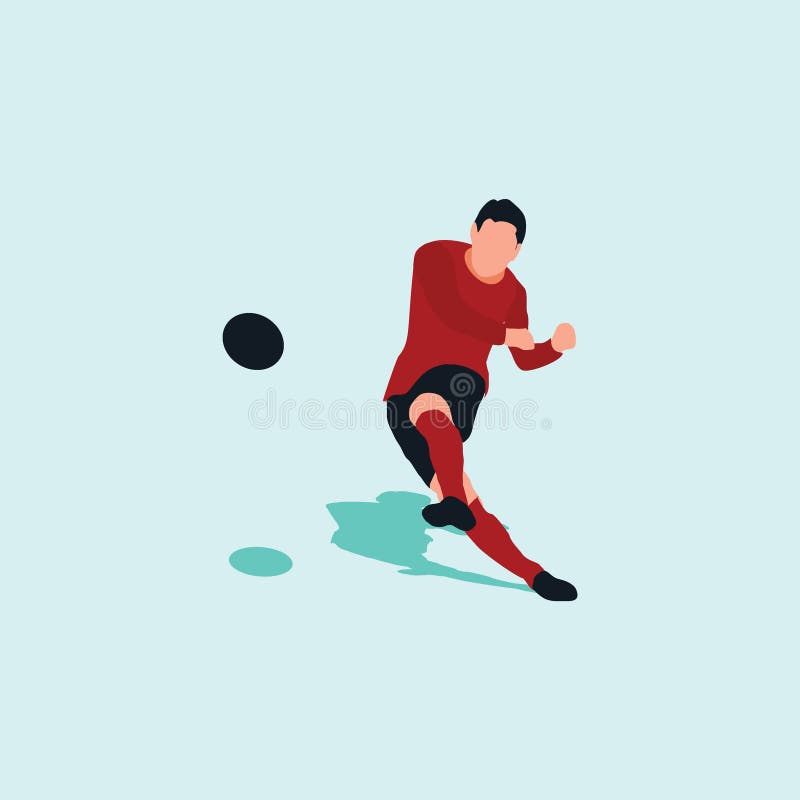 Left Footed Fast Shot on Goal Stock Vector - Illustration of athlete ...