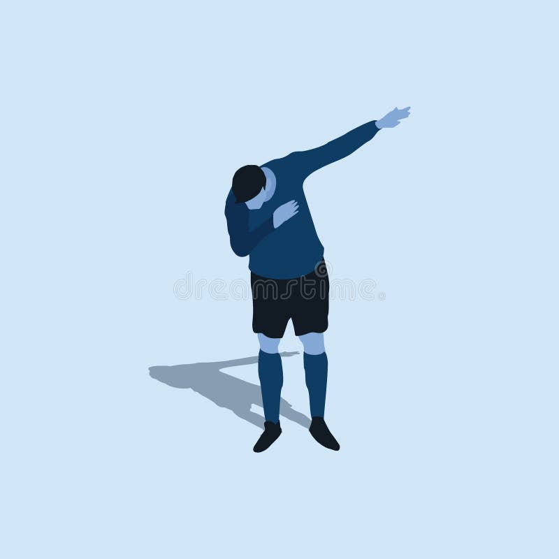 Dab Goal Celebration - Two Tone Flat Illustration Isolated on White ...