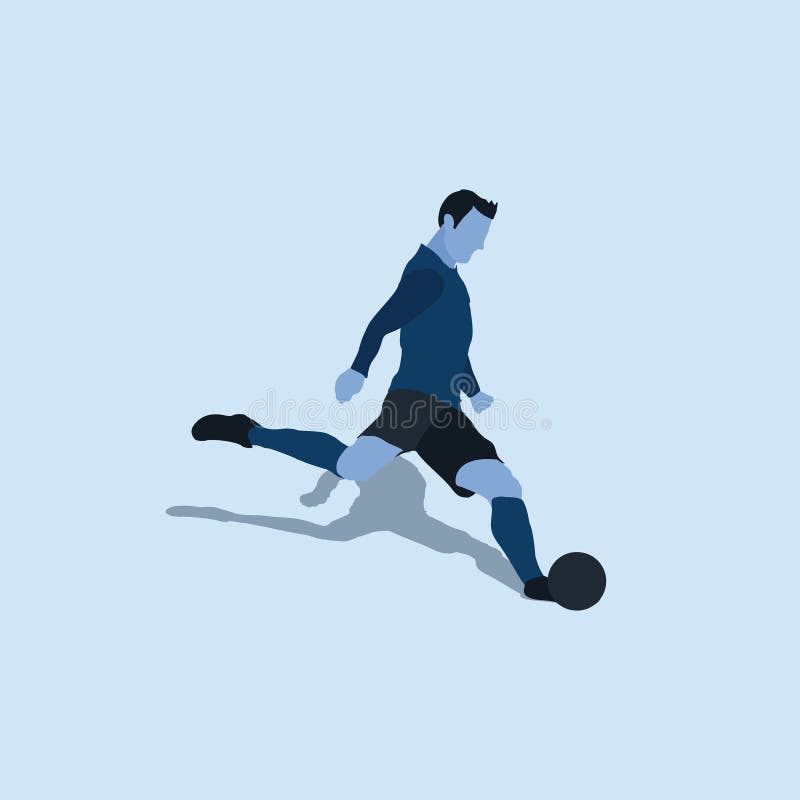 Shoot with Power in Soccer - Two Tone Flat Illustration Stock Vector ...