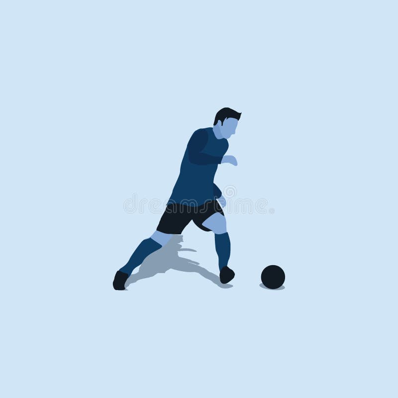 Left Footed Fast Dribbling - Two Tone Illustration Stock Vector ...