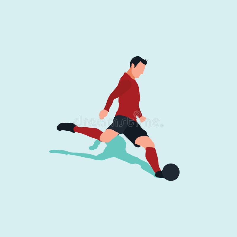 Shoot with power in soccer stock vector. Illustration of dribble ...