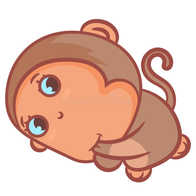 Little Boy Monkey Cartoon Snicker Scene Stock Vector - Illustration of ...