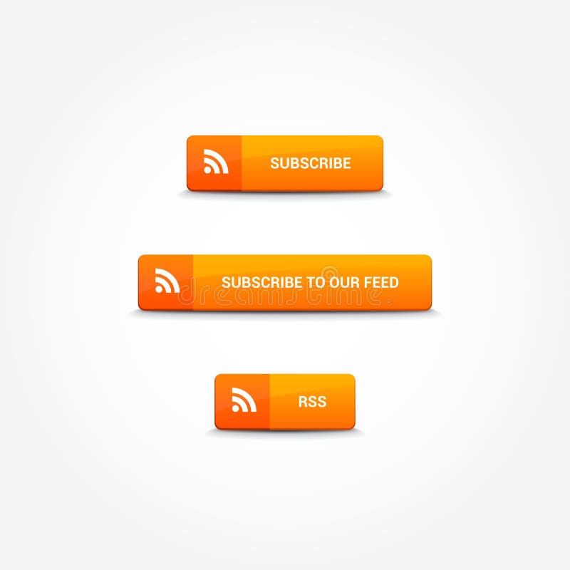 Subscribe RSS Buttons stock vector. Illustration of online - 197132777