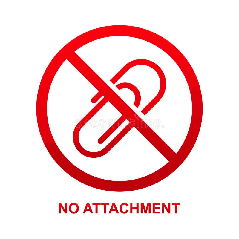 No Attachment Sign Isolated on White Background Stock Vector ...