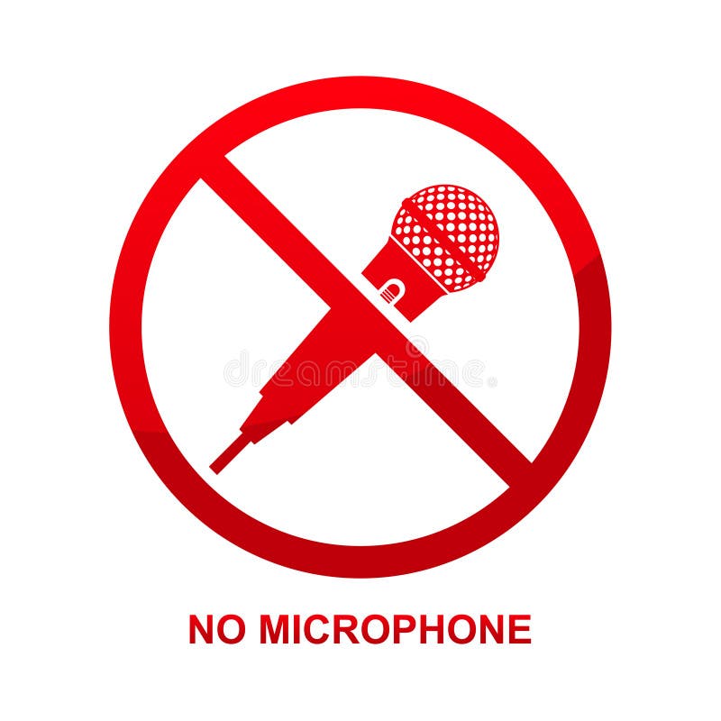 No Microphone Sign Isolated on White Background Stock Vector ...