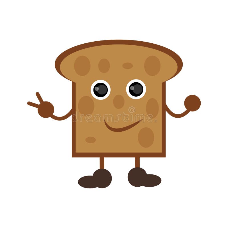 Bread Smile Vector Illustration Happy Fun Stock Vector - Illustration ...