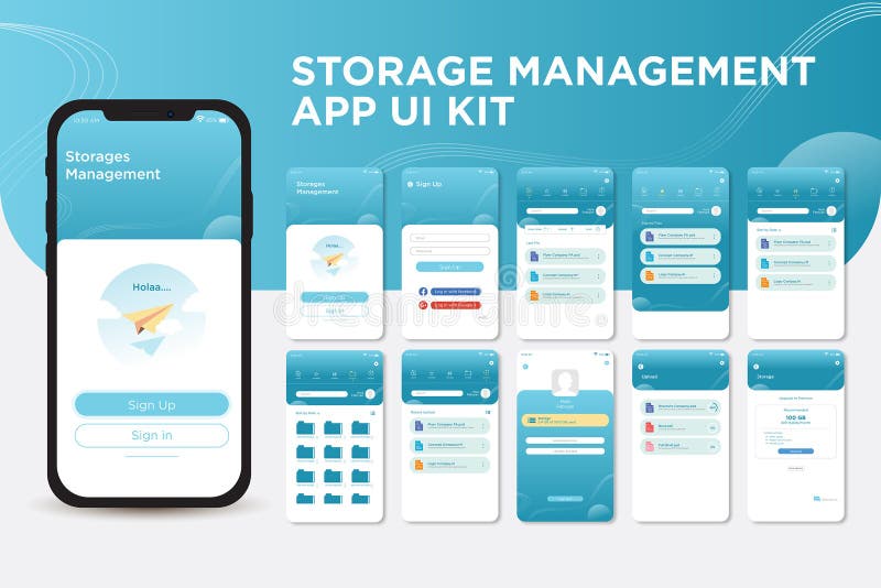 Storage Management App UI Kit Template Stock Illustration ...