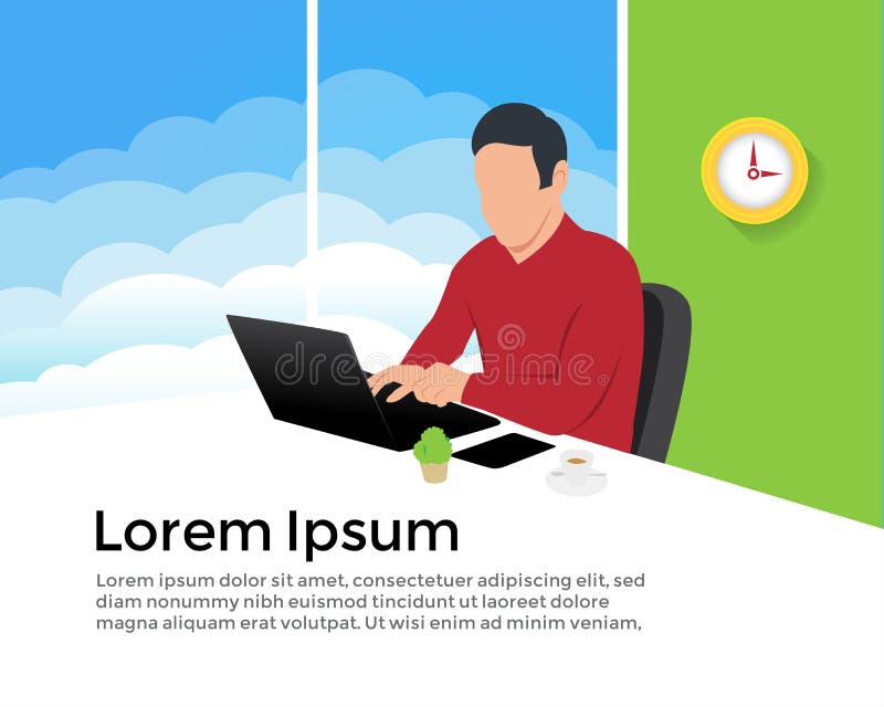 Businessman Marketer Working at the Computer in the Office, Stock ...