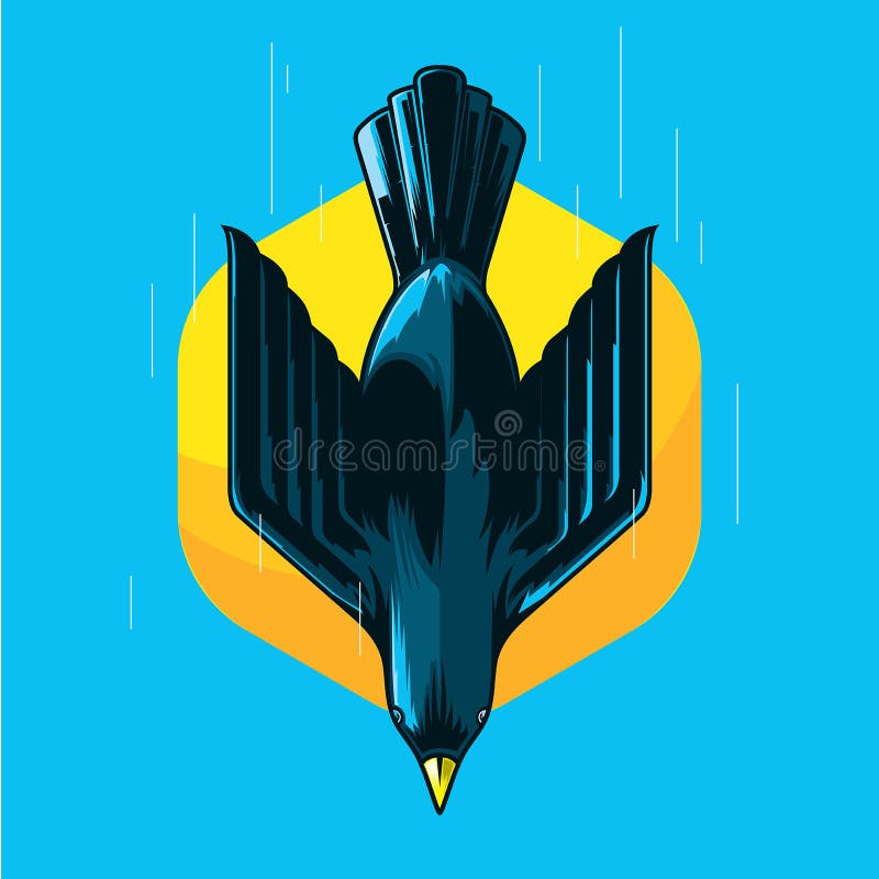 Bird Fly Mascot Esport Logo Badge Illustration Stock Vector ...