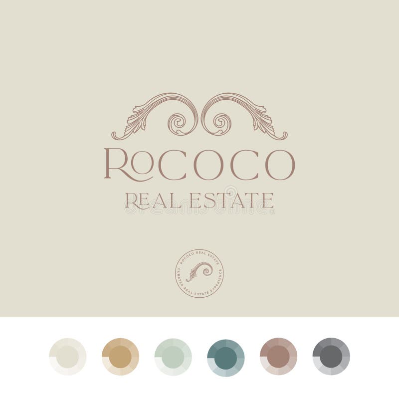 Rococo Style Design Ornaments Template. Rococo Logo Stock Vector ...