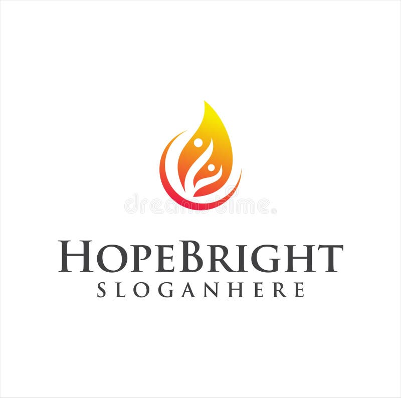 Bright Hope Logo Design with Fire Flame Vector Stock Stock Vector ...