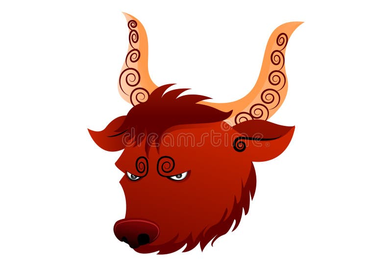 Cartoon Illustration of Taurus Zodiac Sign Stock Vector - Illustration ...